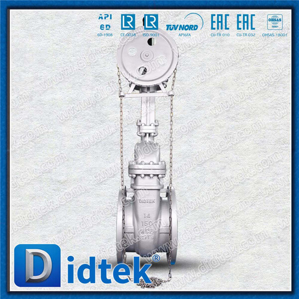 Didtek 150LB 14 Inch Cast Steel Gate Valve With Chain Wheel Driven ...
